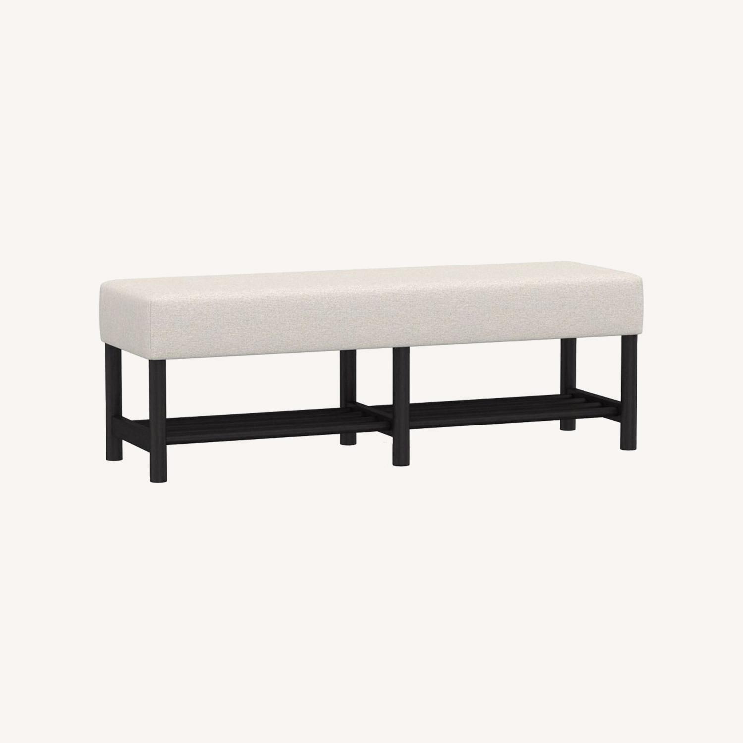 Pottery Barn Clyde Upholstered Bench, Charcoal - AptDeco