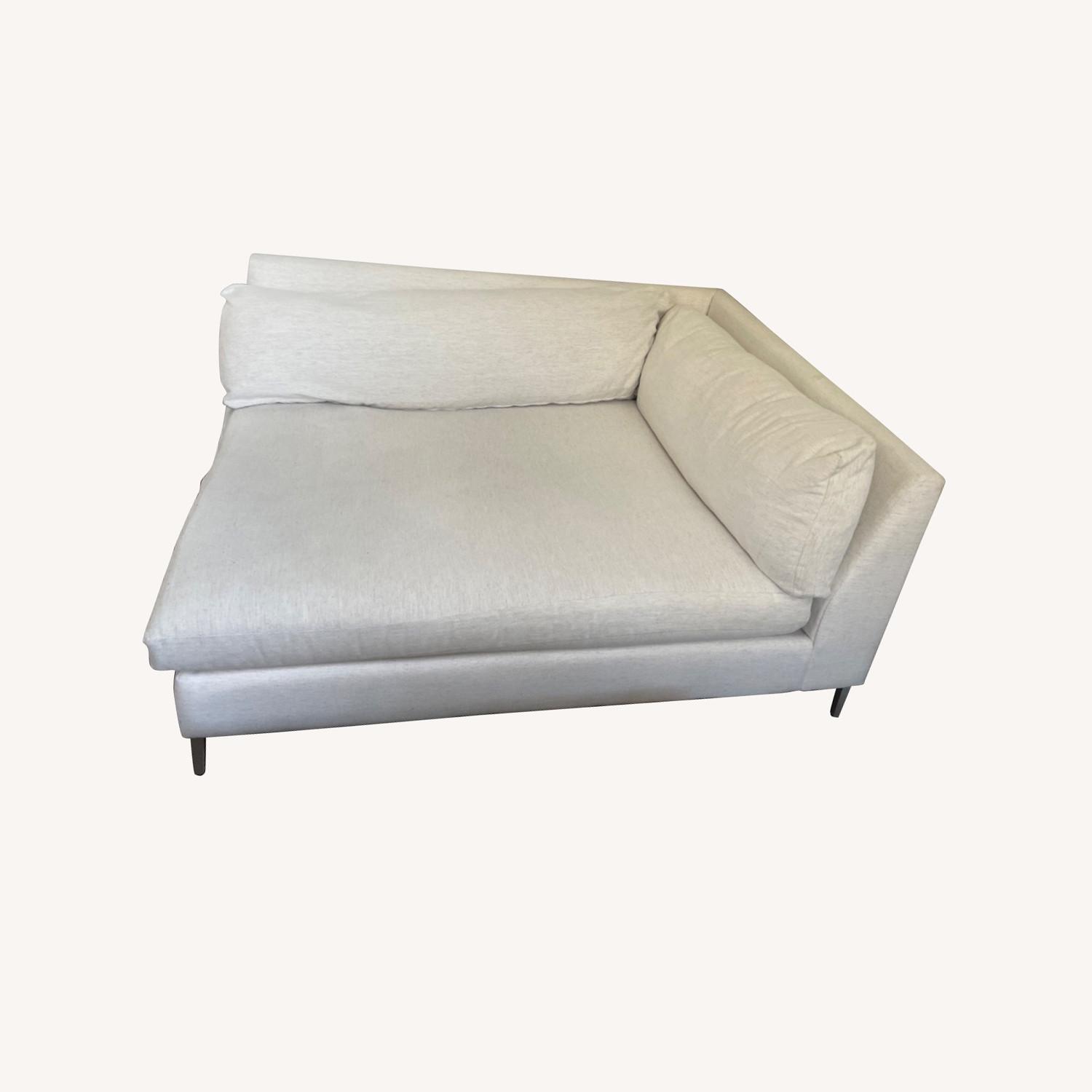 CB2 Decker White Performance Fabric Left Arm Chaise - AptDeco