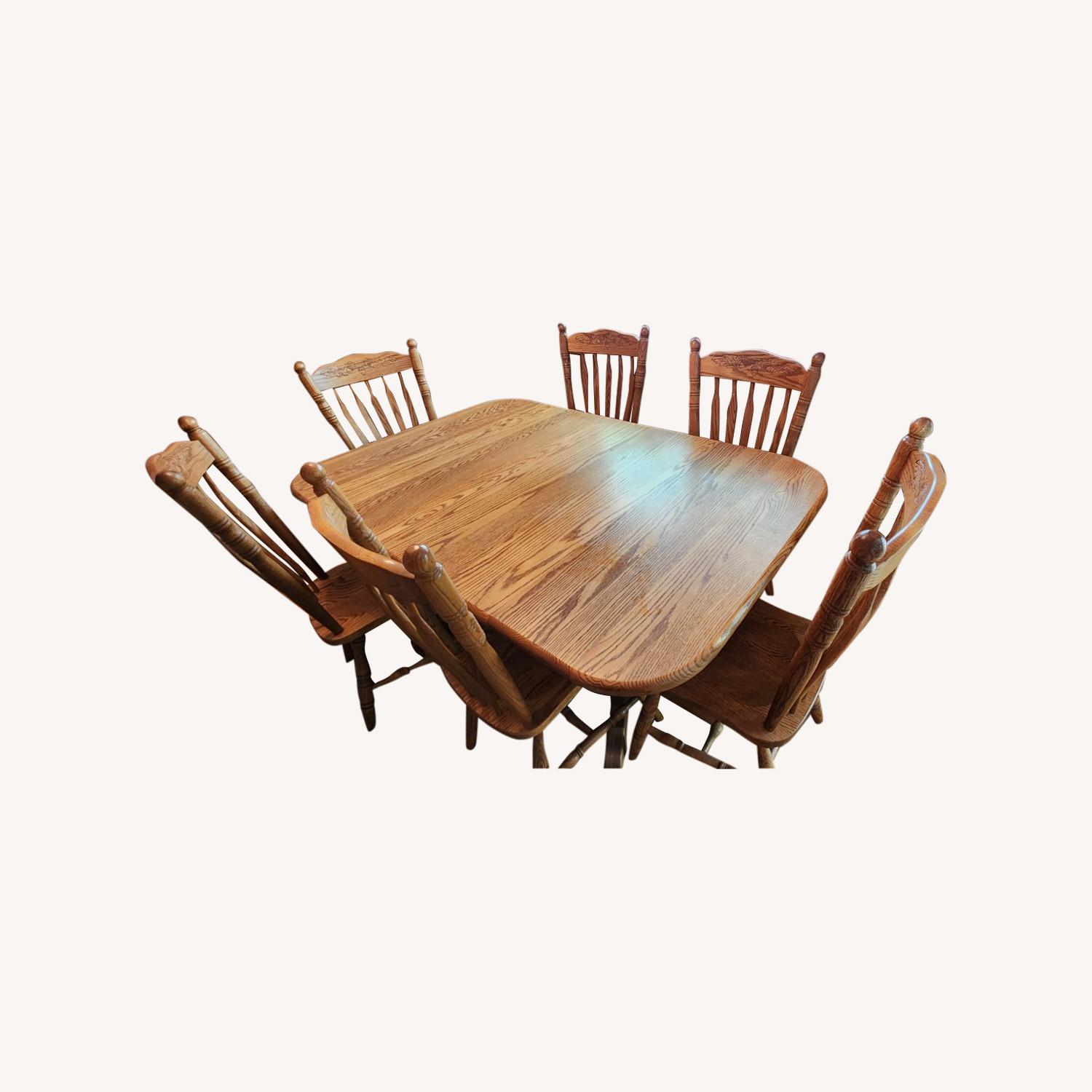 Amish Oak Dining Set - AptDeco
