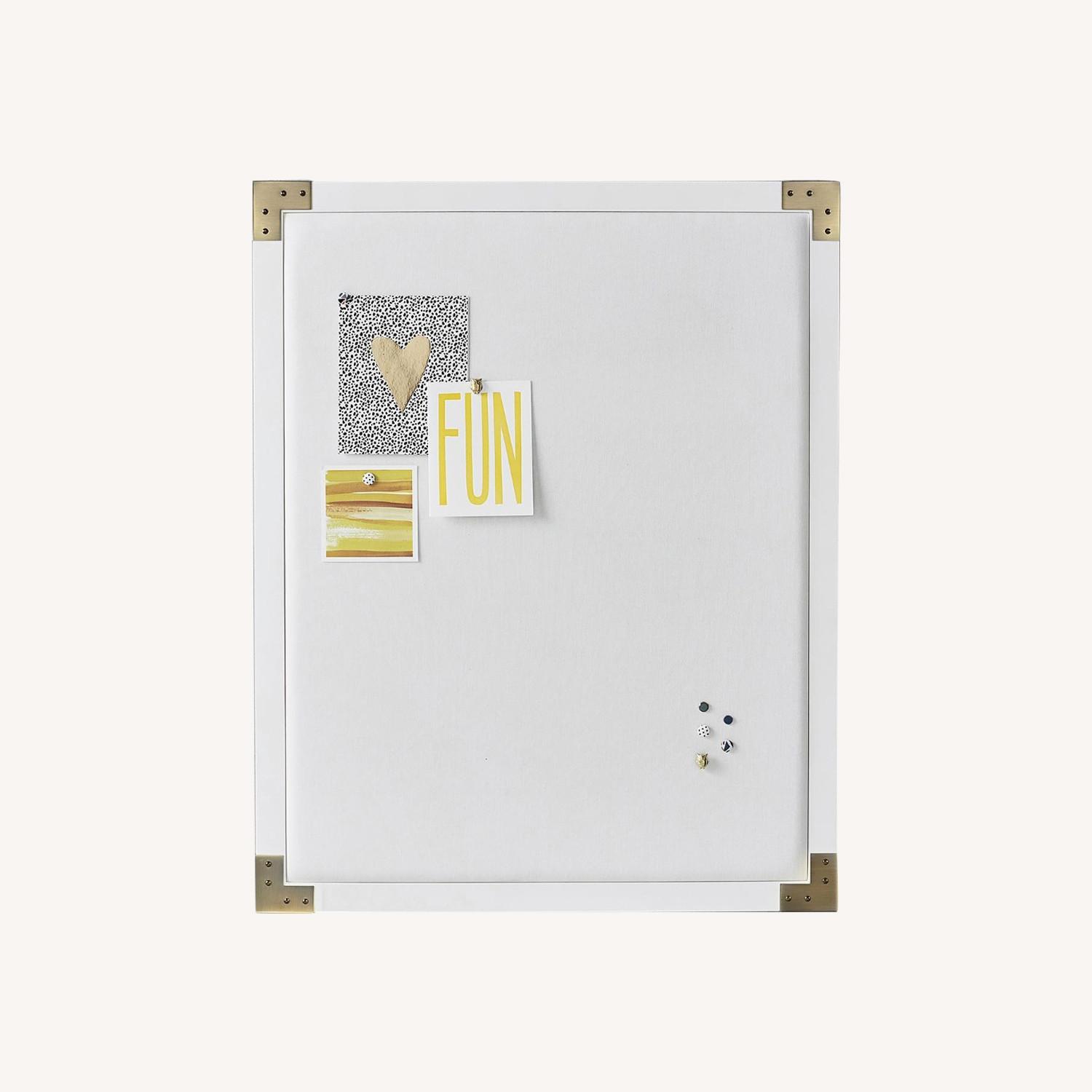 Pottery Barn Small White Campaign Pinboard - AptDeco