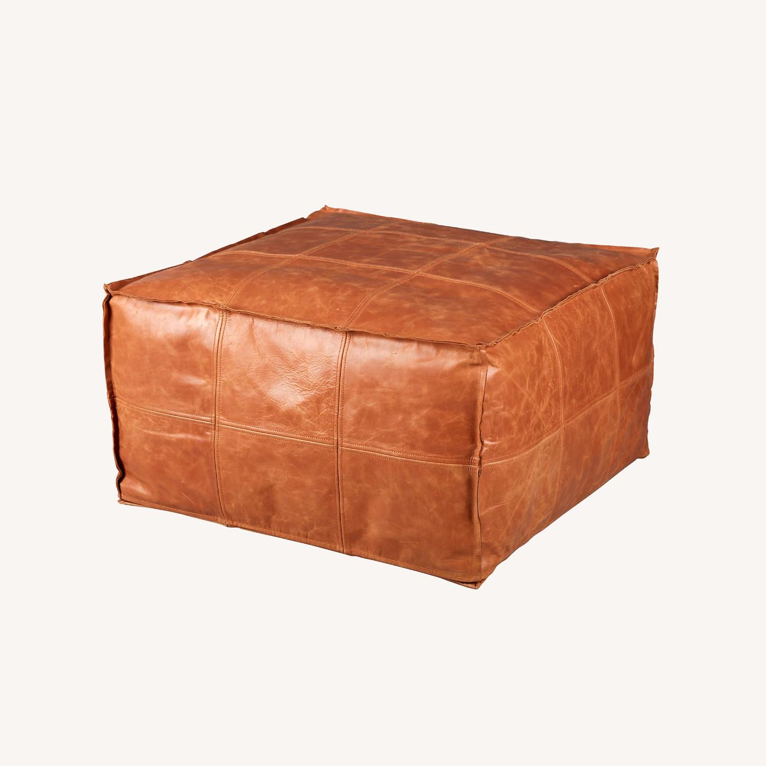 Leather ottoman cb2 store