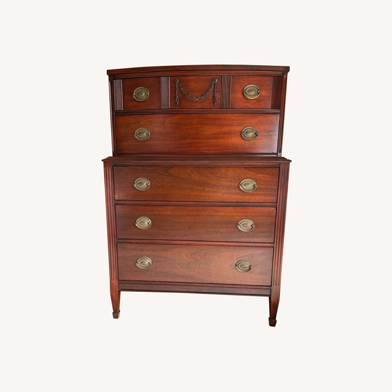 Vintage Federal Revival 5 Drawer Dresser - AptDeco