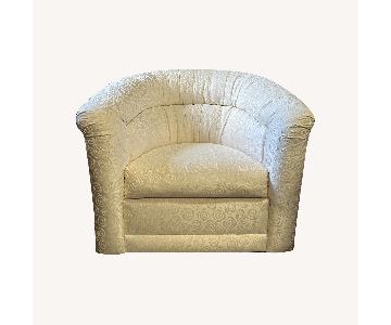 White Revolving Sofa Chair - AptDeco