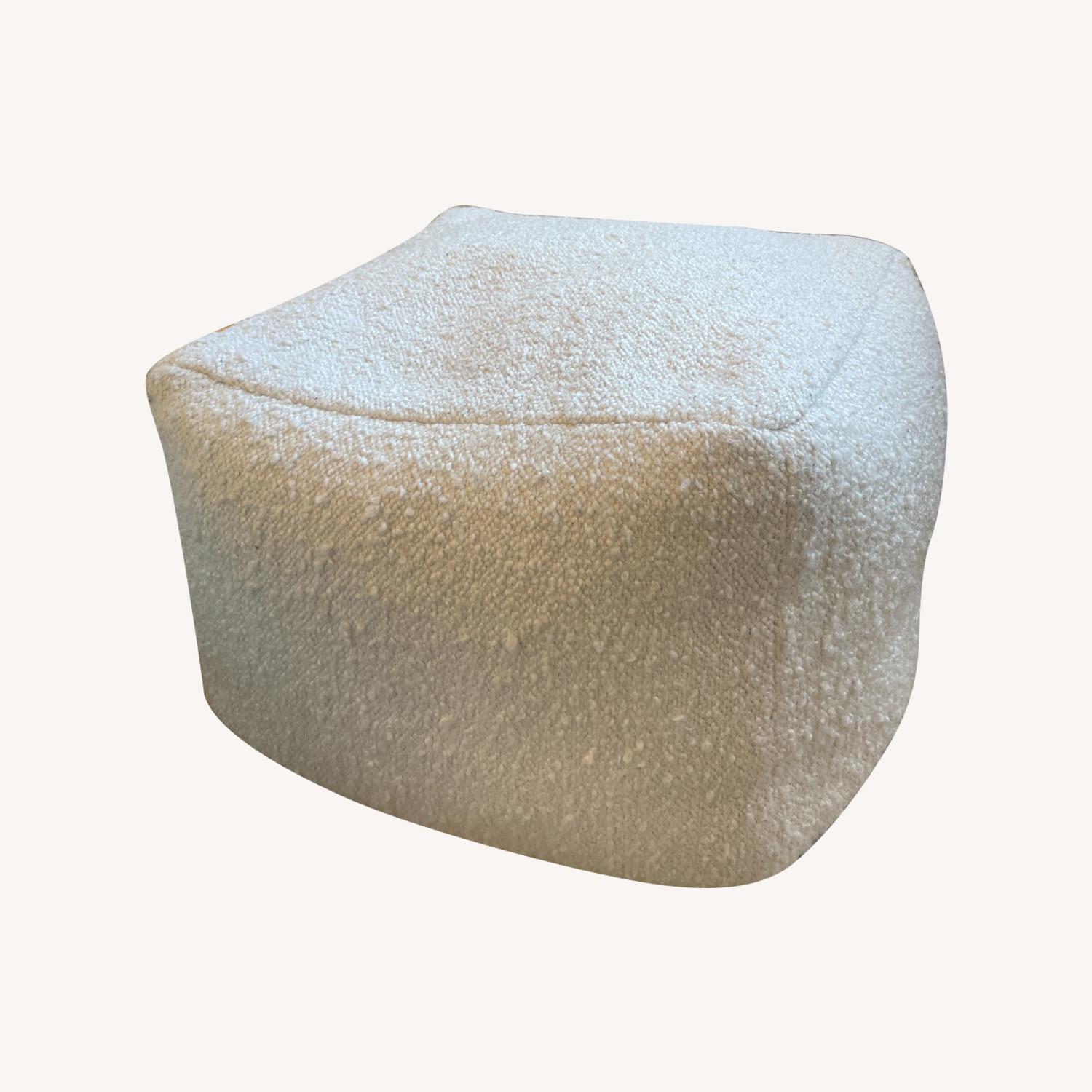 CB2 Boucle White Pouf - AptDeco