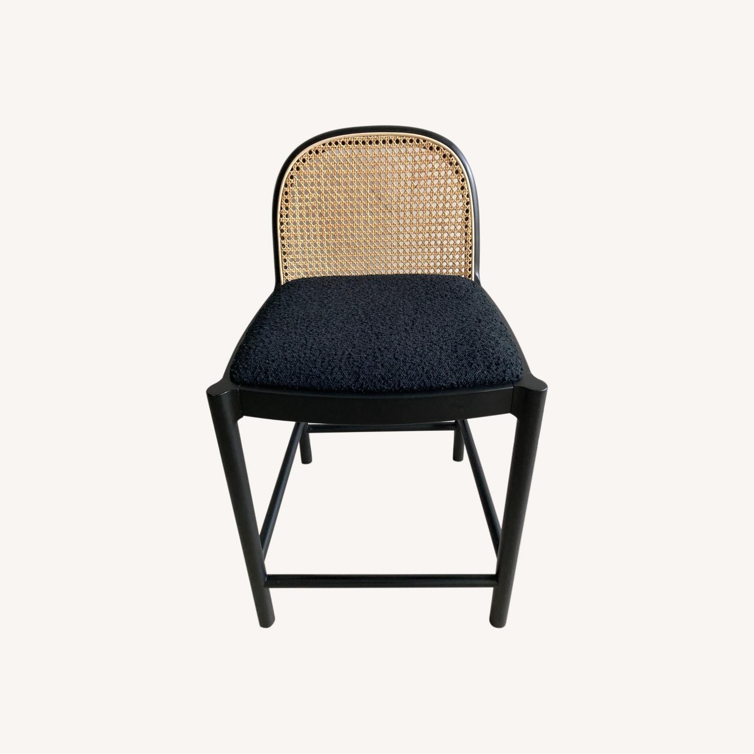 CB2 Nadia Black Cane Bar Stool - AptDeco