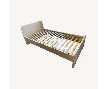 IKEA White Wood Twin Bedframe - AptDeco