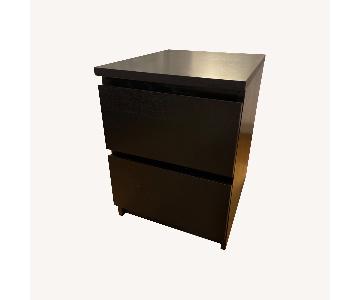 IKEA Malm Black 2 Drawer Nightstand - AptDeco
