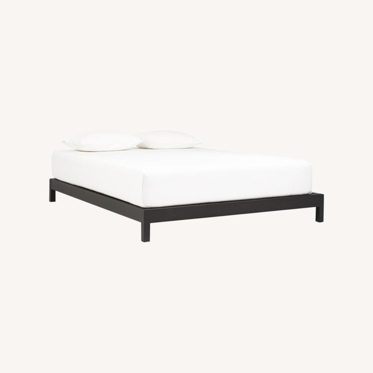 CB2 Simple Black Metal Queen Platform Bed - AptDeco