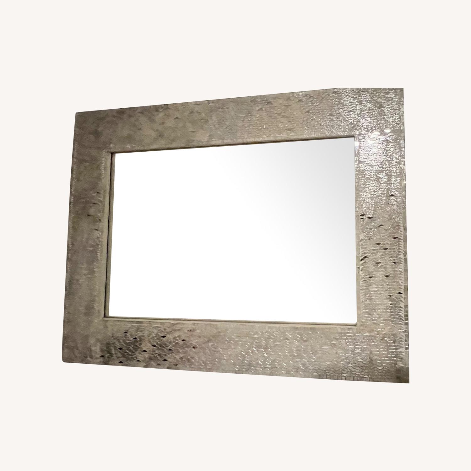 Home Goods White Glass Mosaic Decorative Mirror - AptDeco