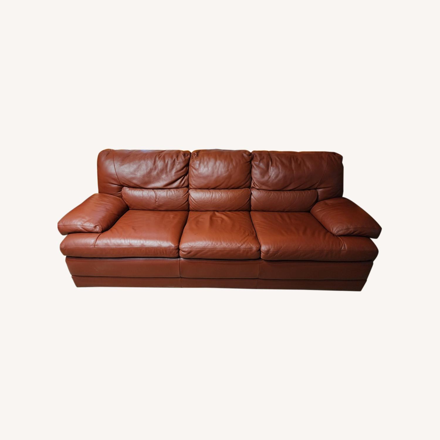 True Leather 3 Seater Sofa - AptDeco