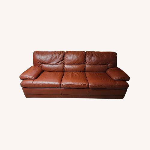 Natuzzi Black Italian Leather Sofa - AptDeco
