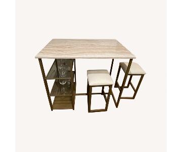 High top Dining Table Set with 2 Barstools - AptDeco