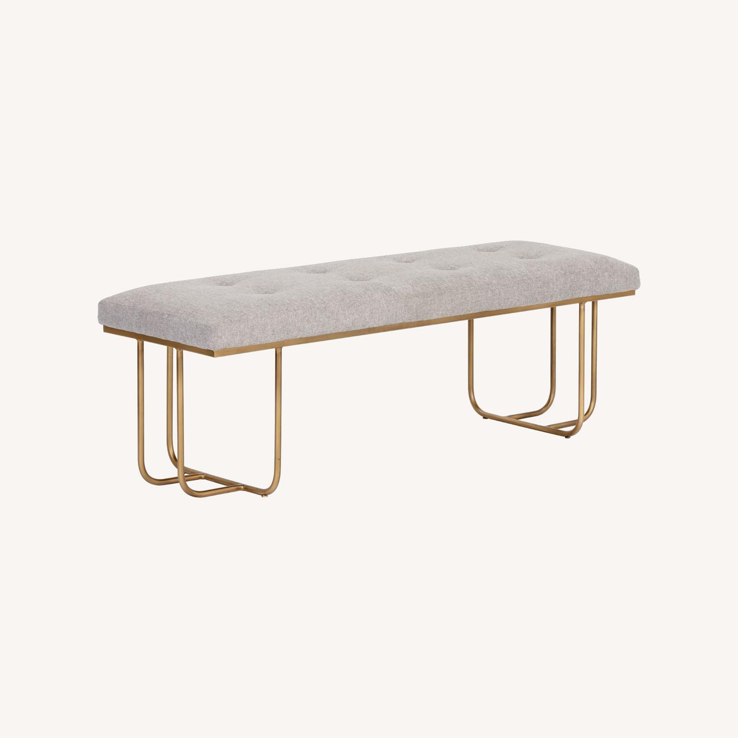 West Elm Two-Toned Upholstered Bench - AptDeco