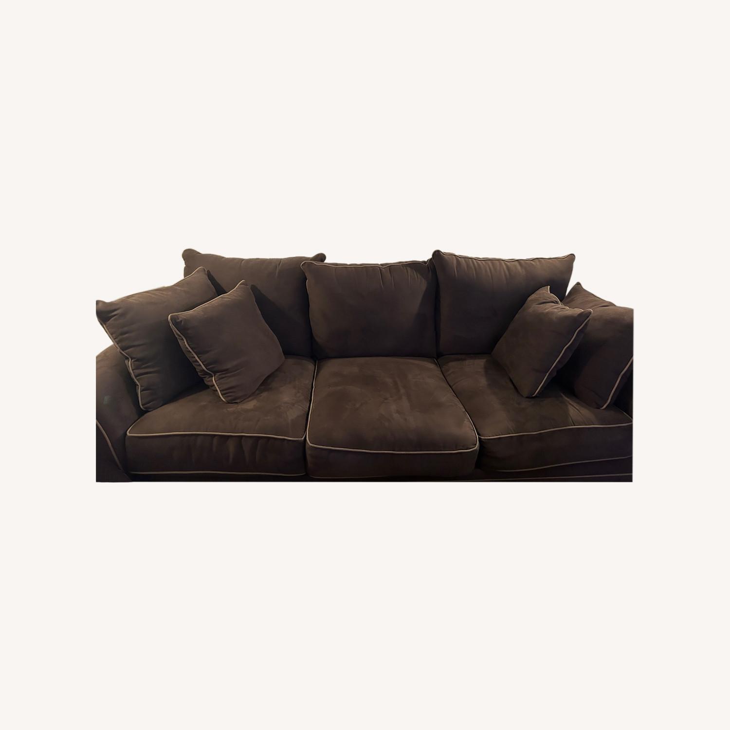 Briarwood Espresso and Taupe Sofa - AptDeco