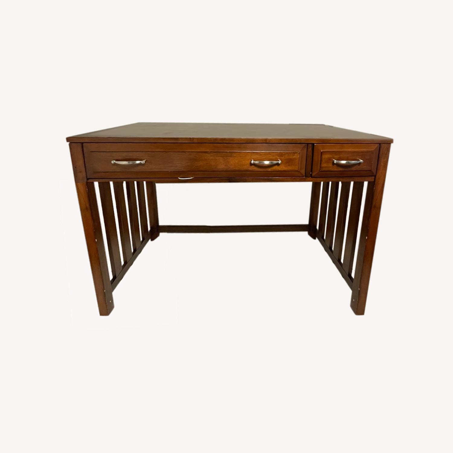 Raymour & Flanigan Dark Wood Desk - AptDeco