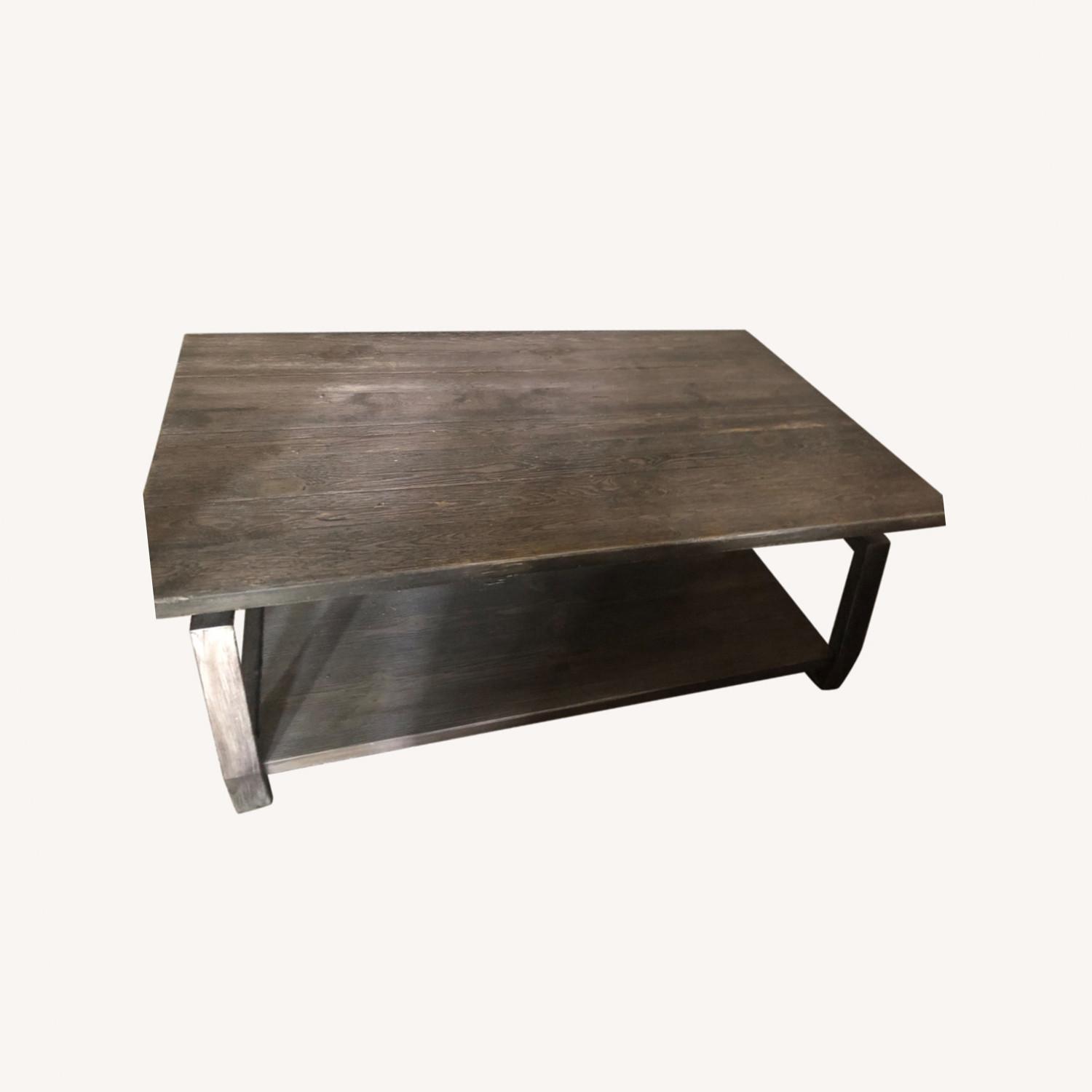 Sturdy Fake Wood and Metal Coffee Table - AptDeco