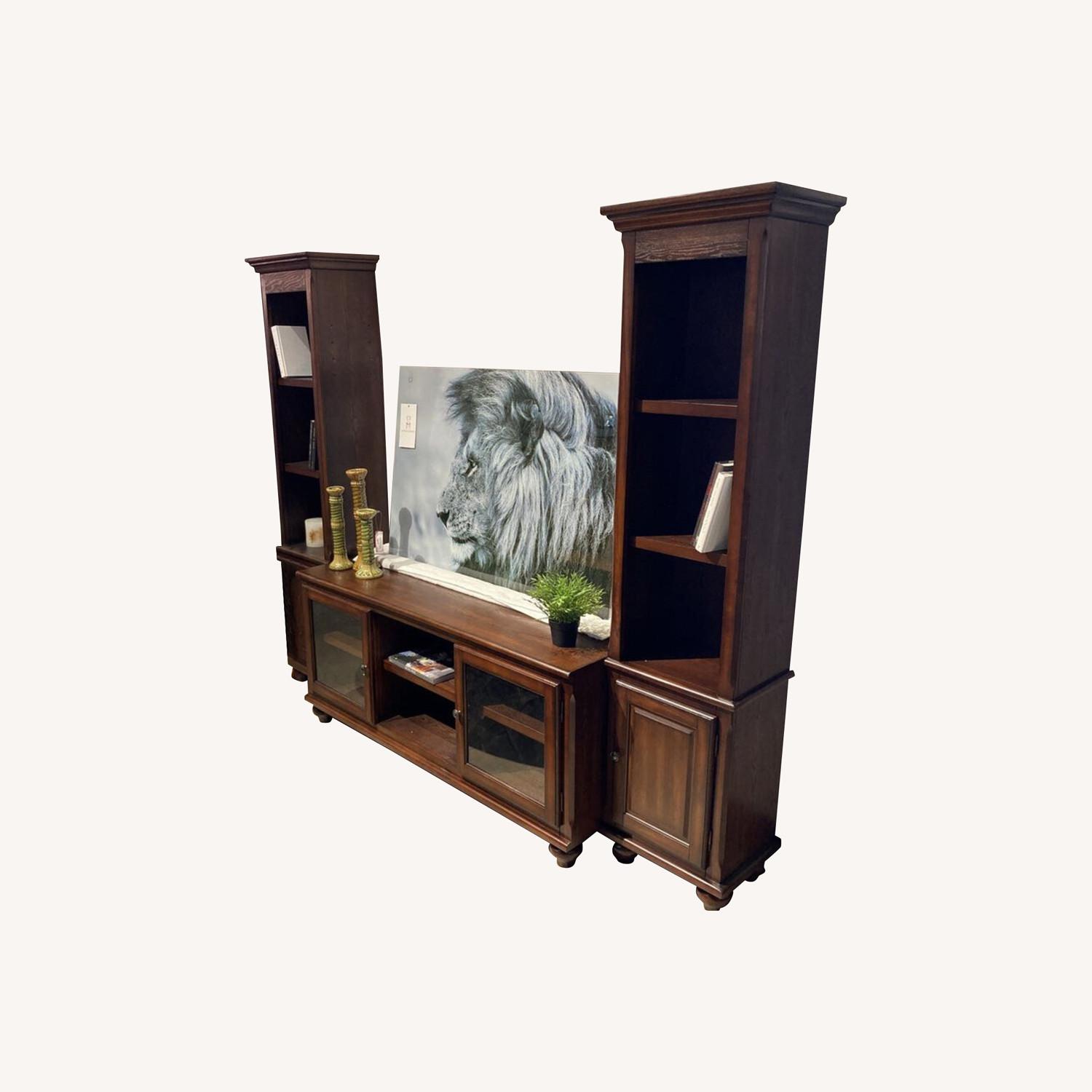 Lenore Rich Cherry Entertainment Wall Unit - AptDeco