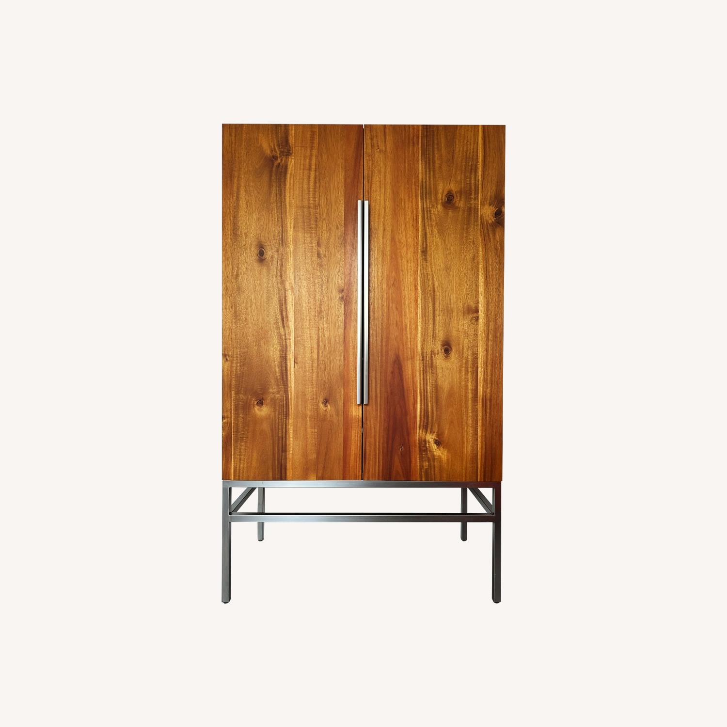CB2 Oak Armoire with Interior Mirror - AptDeco