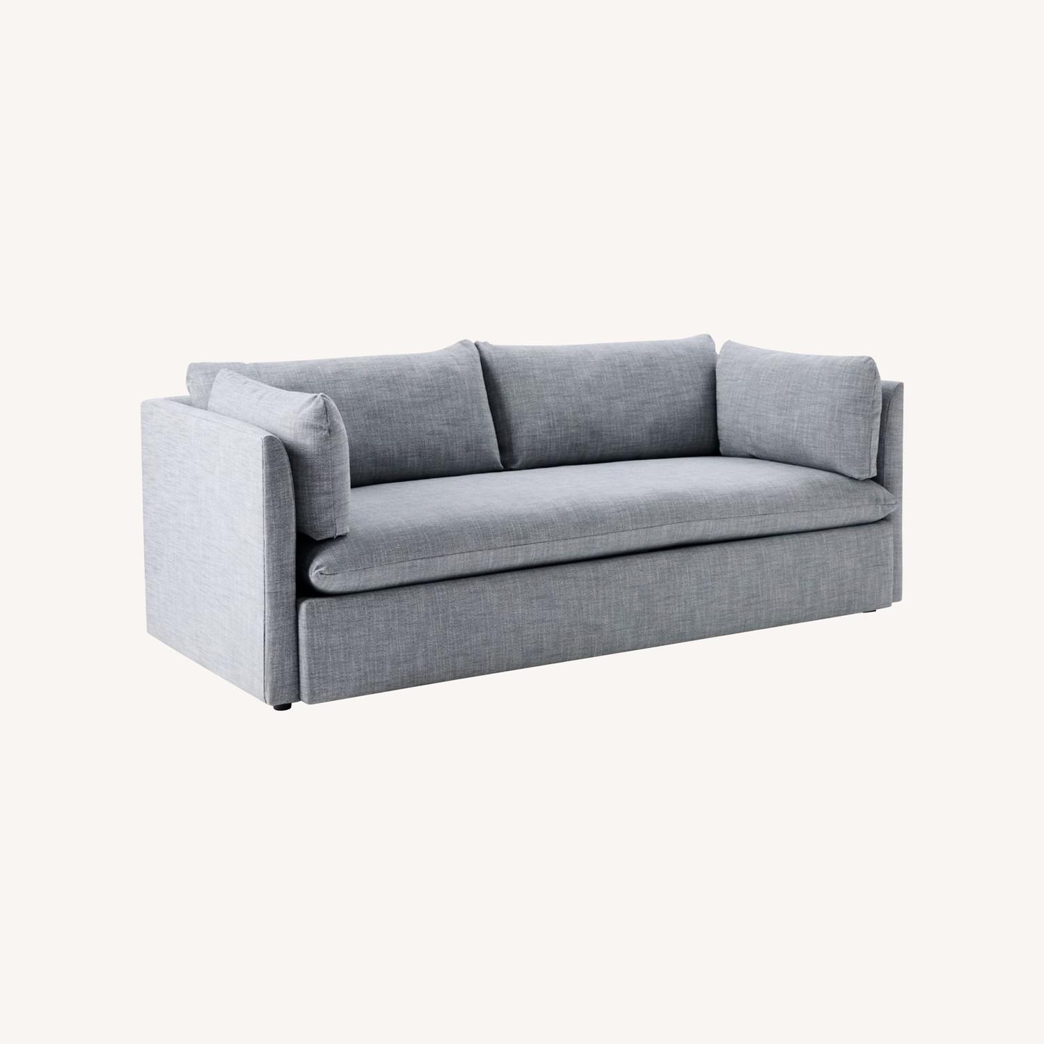 West Elm Shelter Sofa - Graphite Light Blue - AptDeco