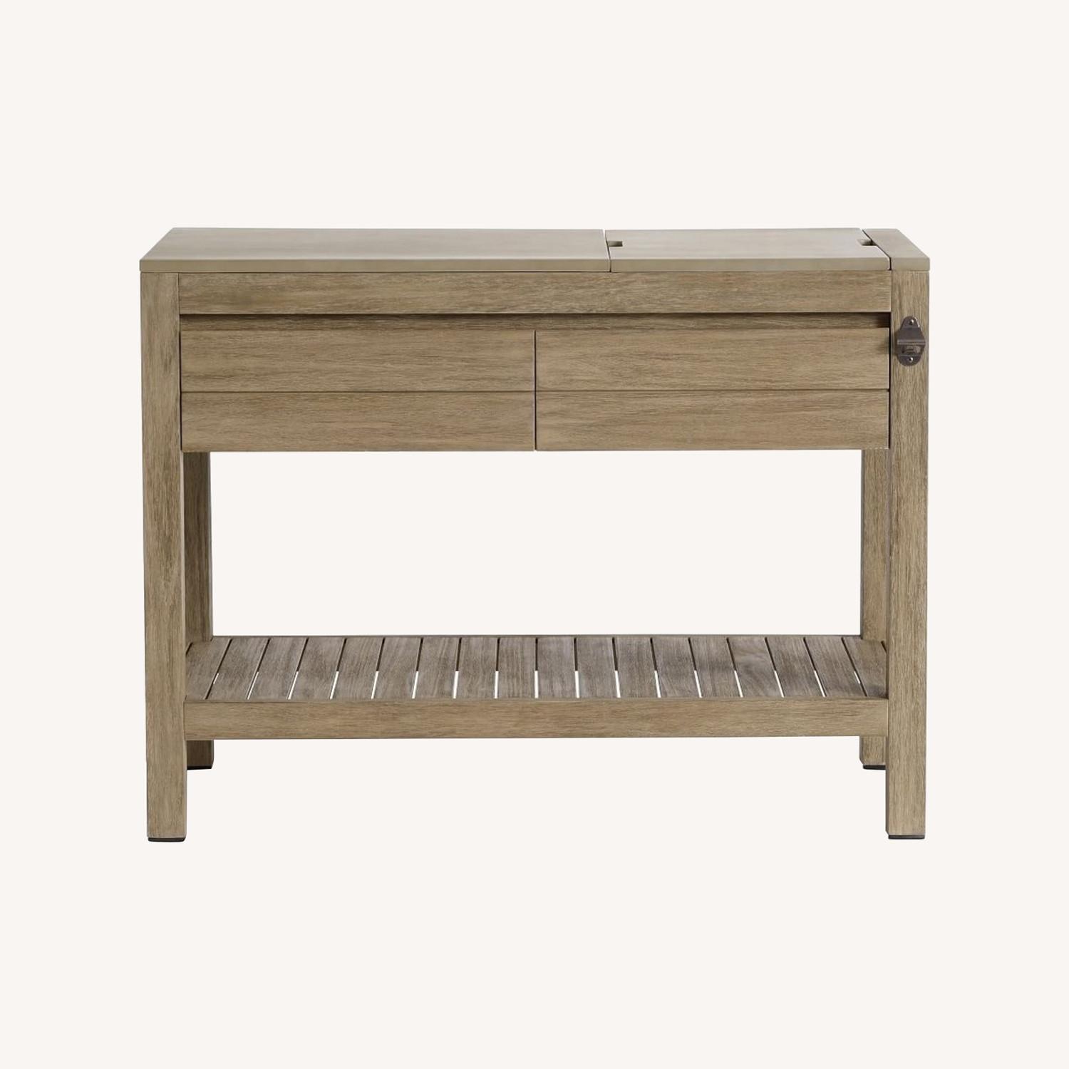 Pottery Barn Indio Wood Kitchen Island - Gray - AptDeco