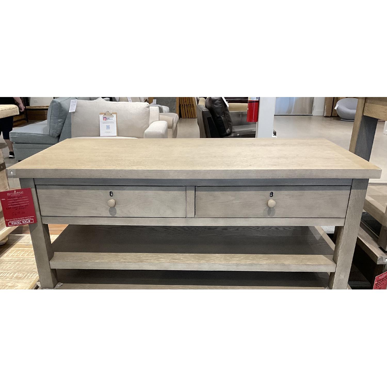 Pottery Barn Farmhouse Rectangular Coffee Table - AptDeco