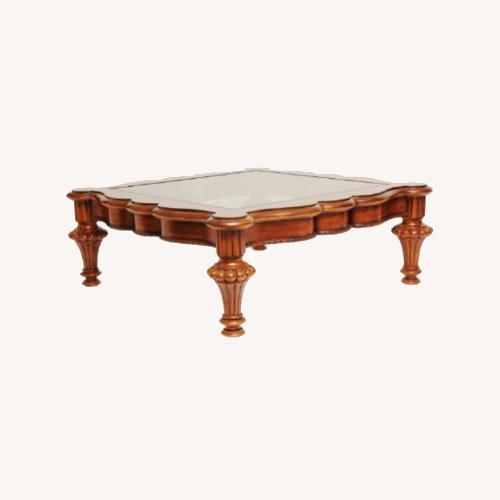 Large Solid Wood Coffee Table - AptDeco