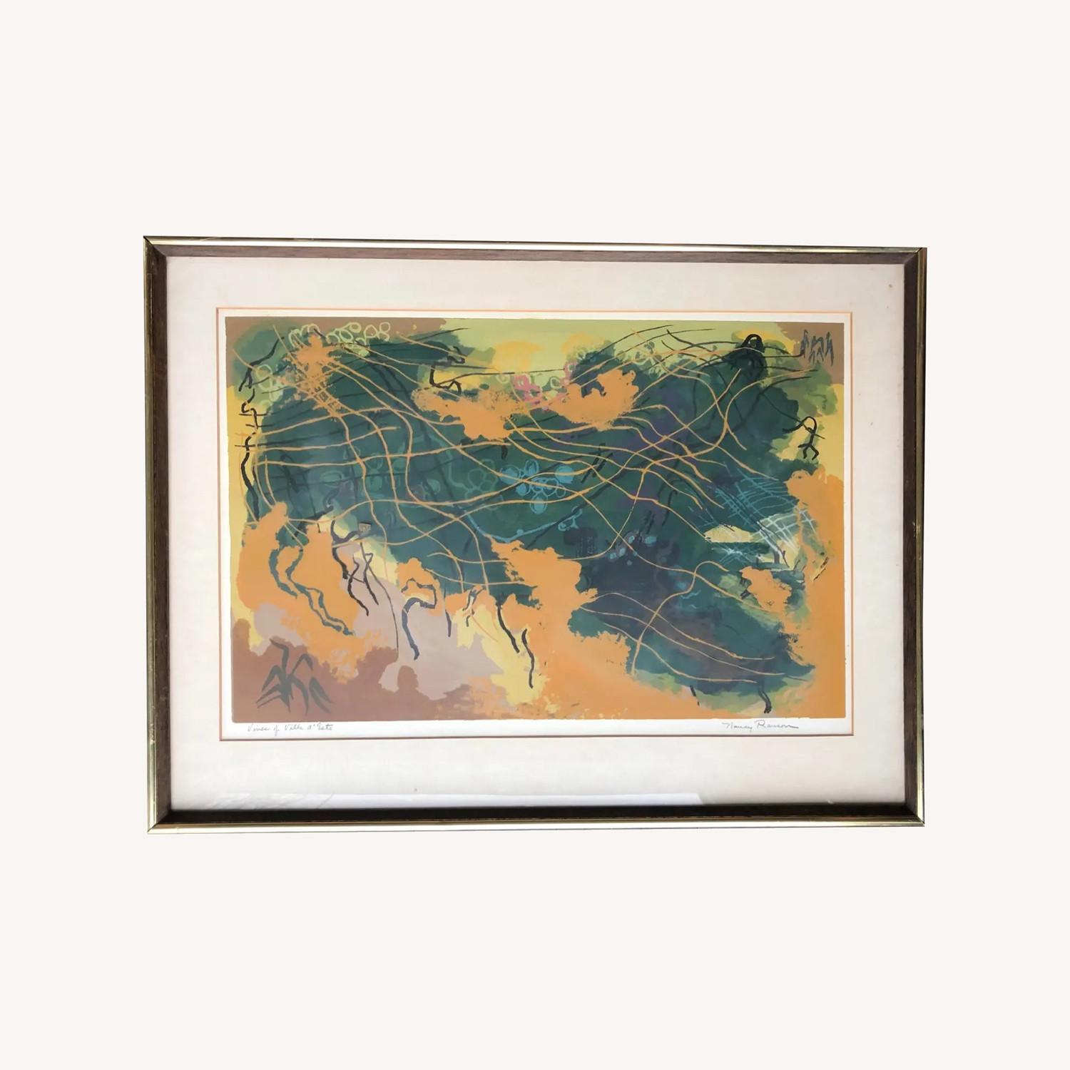 Mid Century Abstract Serigraph Signed Print - AptDeco