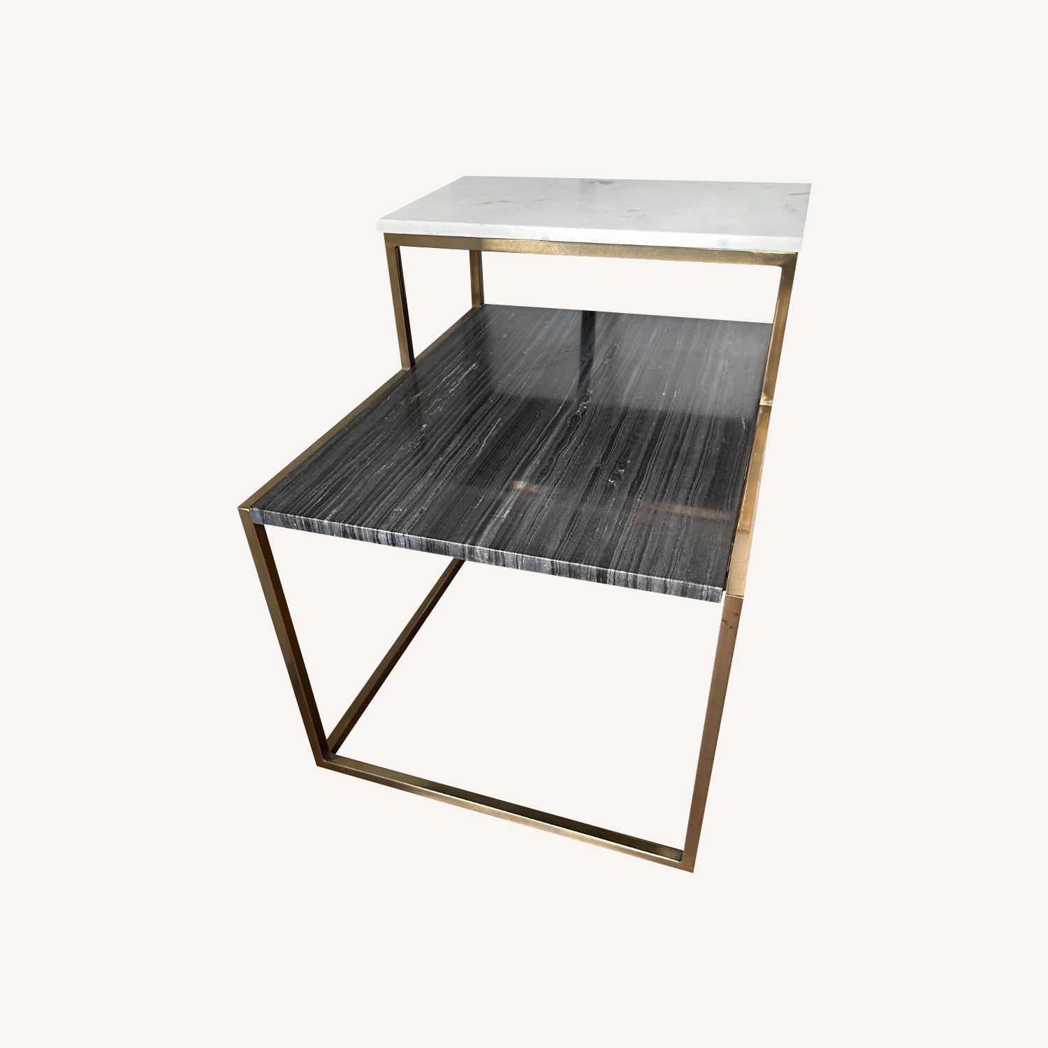 CB2 Side Table Marble - AptDeco