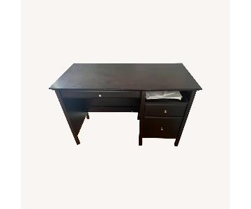 Dark Brown Desk With Storage - AptDeco