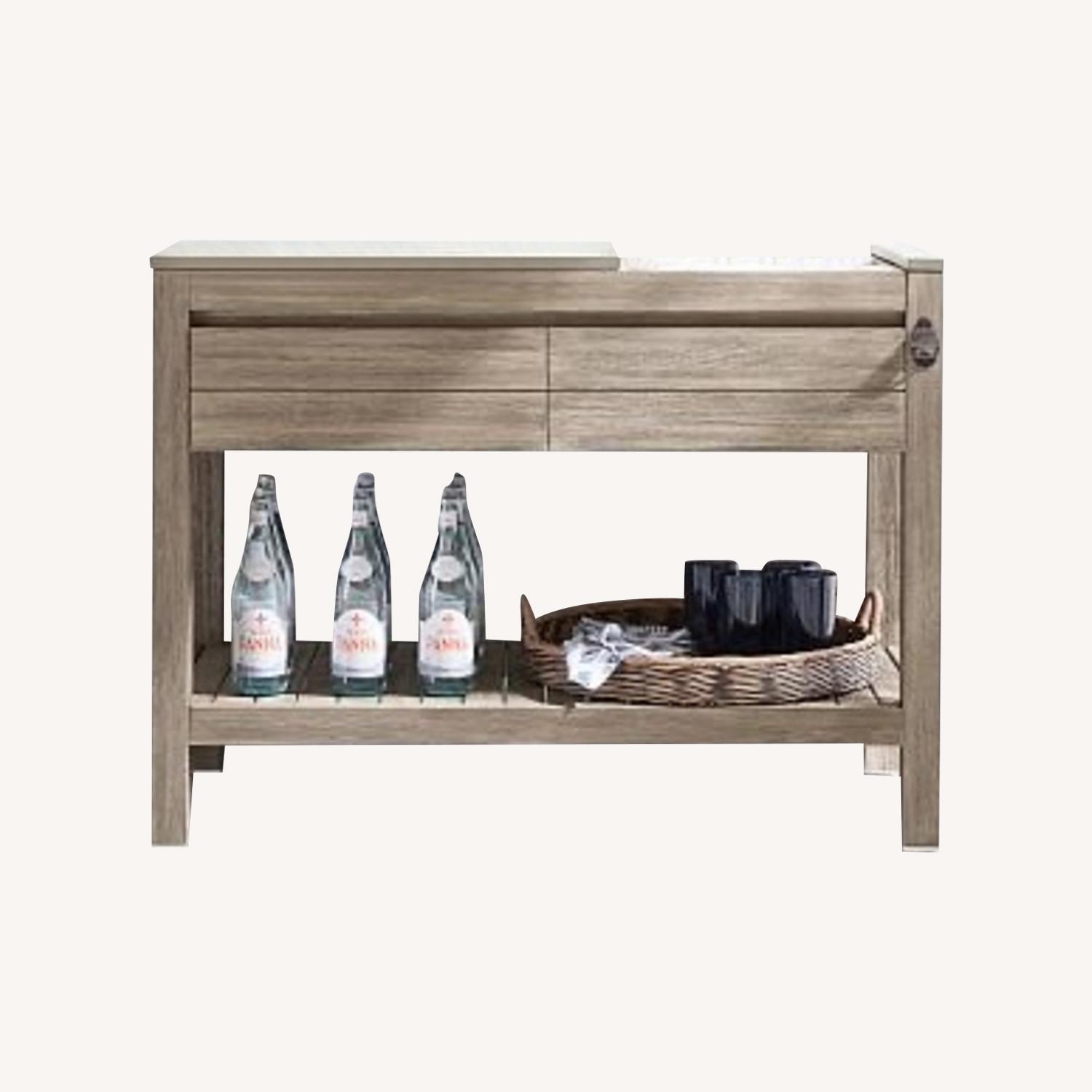 Pottery Barn Indio Wood Kitchen Island - AptDeco