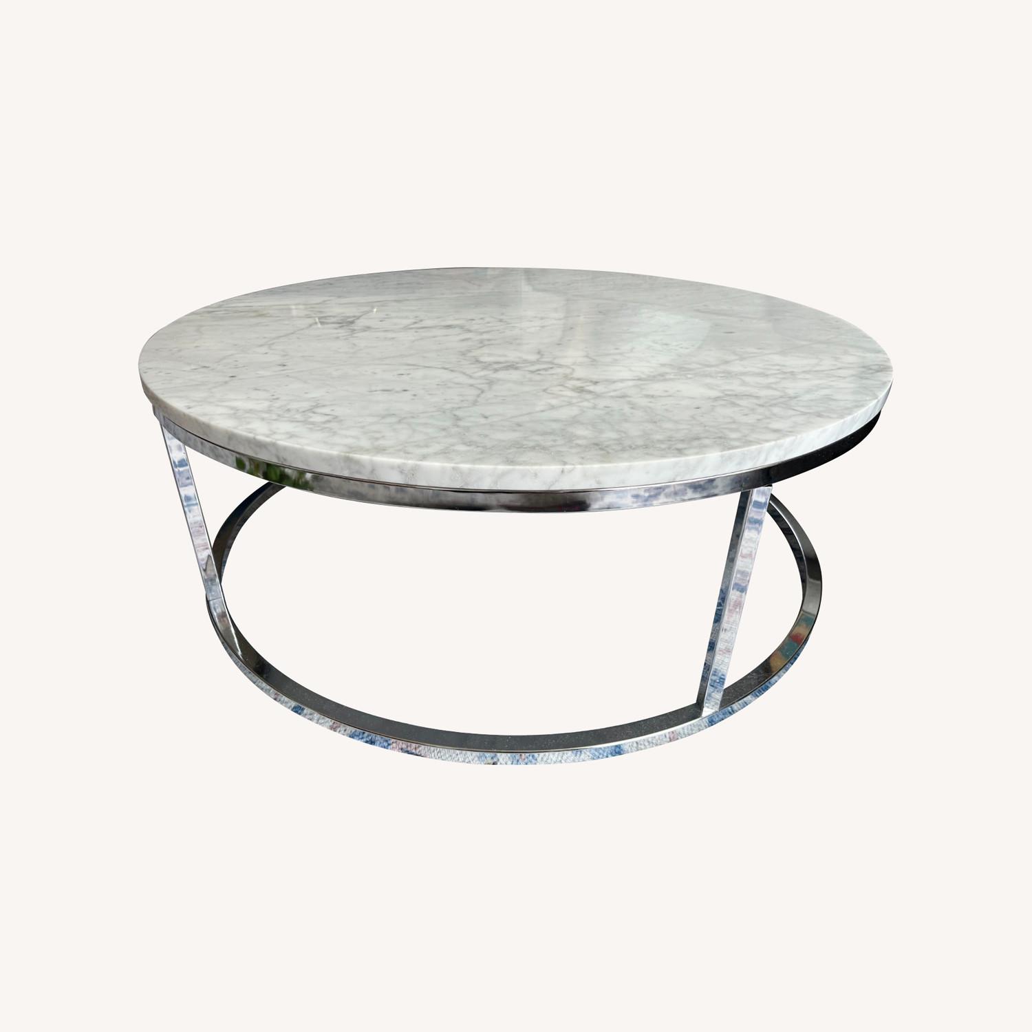 CB2 Smart Marble Round Coffee Table - AptDeco