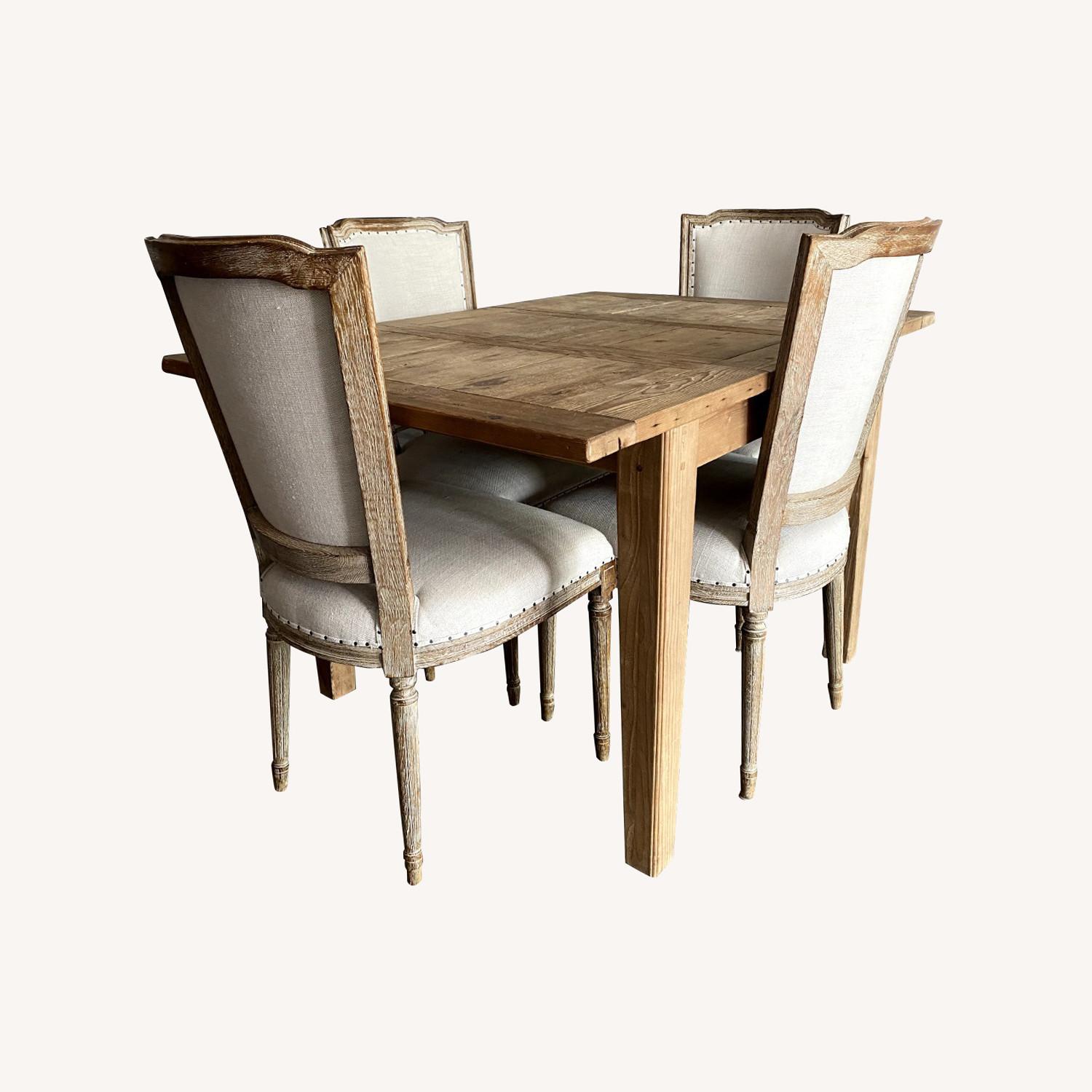 Restoration Hardware Wood Extension Table Set - AptDeco
