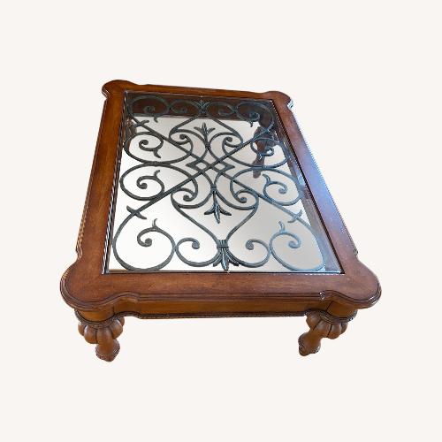 Ethan Allen Vintage Cog Wheel Sprocket Style Coffee Table - AptDeco