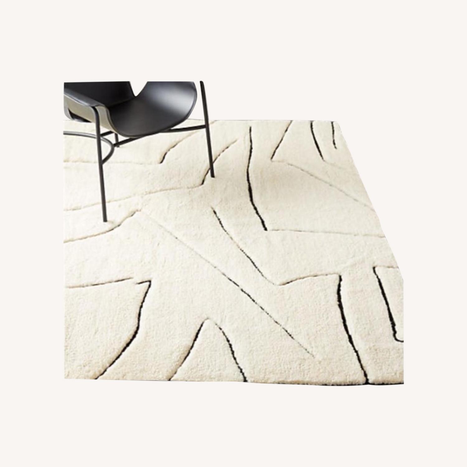 CB2 White & Black Minimalist Rug - AptDeco