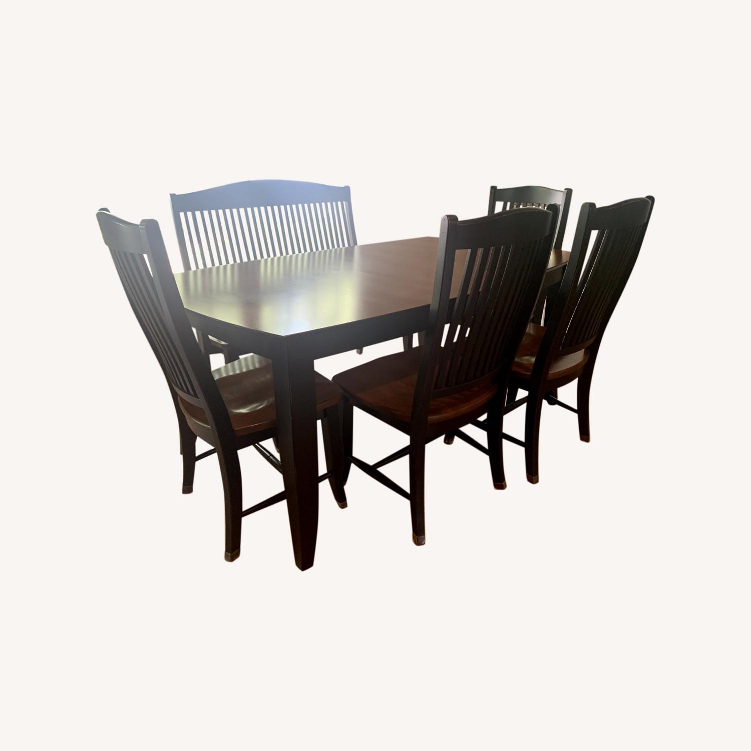 Canadel Solid Wood Kitchen Table w Chairs&Bench - AptDeco