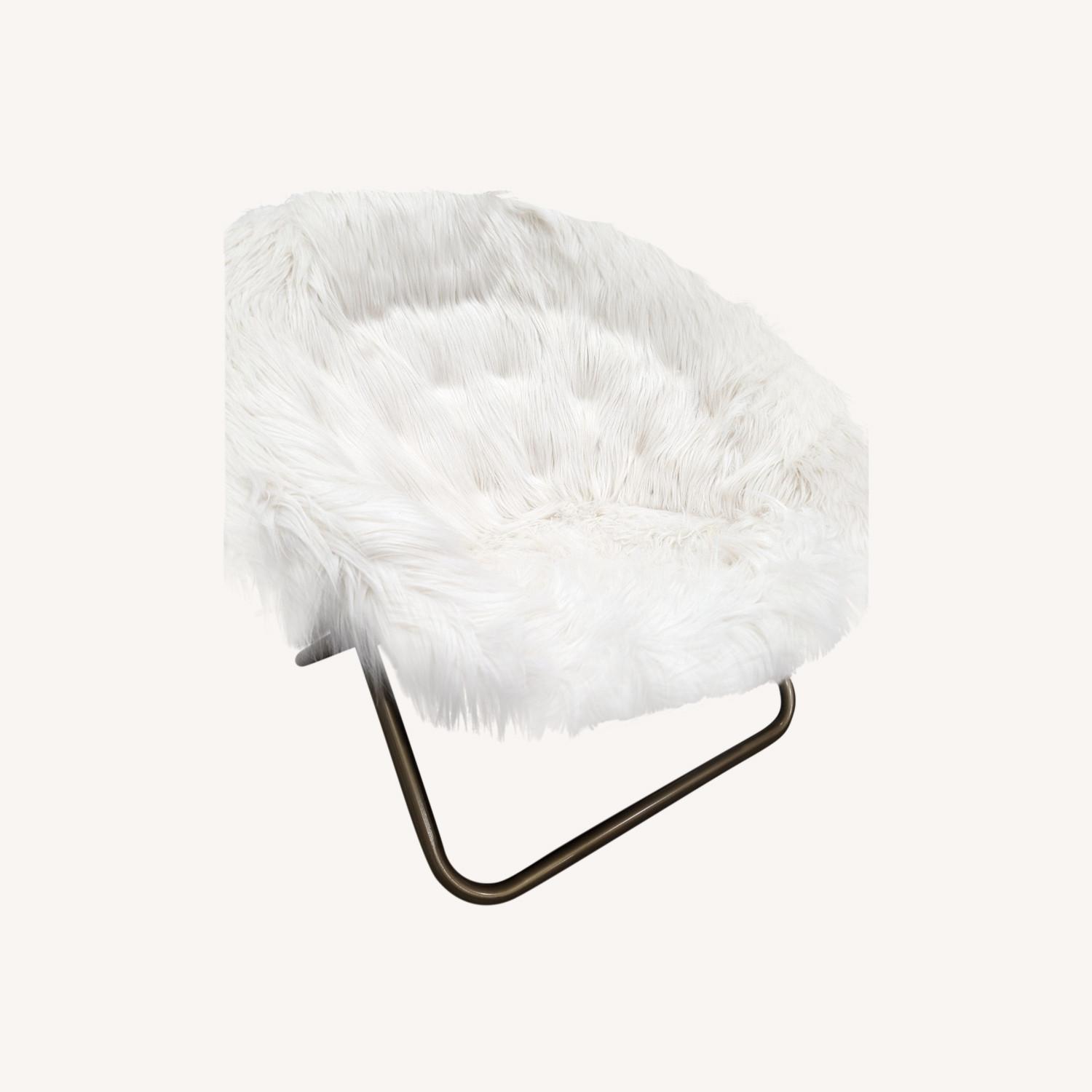 Pottery Barn Round Shag Chair - AptDeco