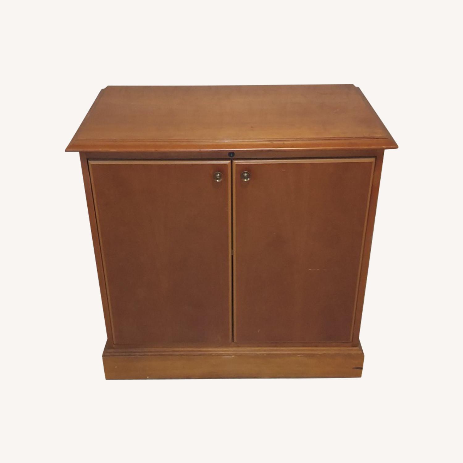 Dark Brown Cabinet 2 Shelves One Owner - AptDeco