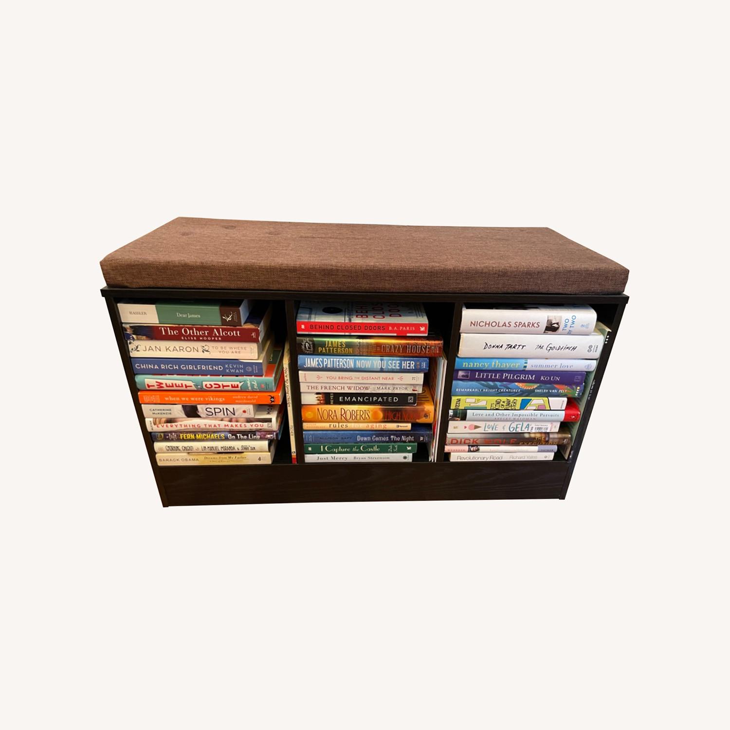 Book Shelf Bench With Cushion - AptDeco