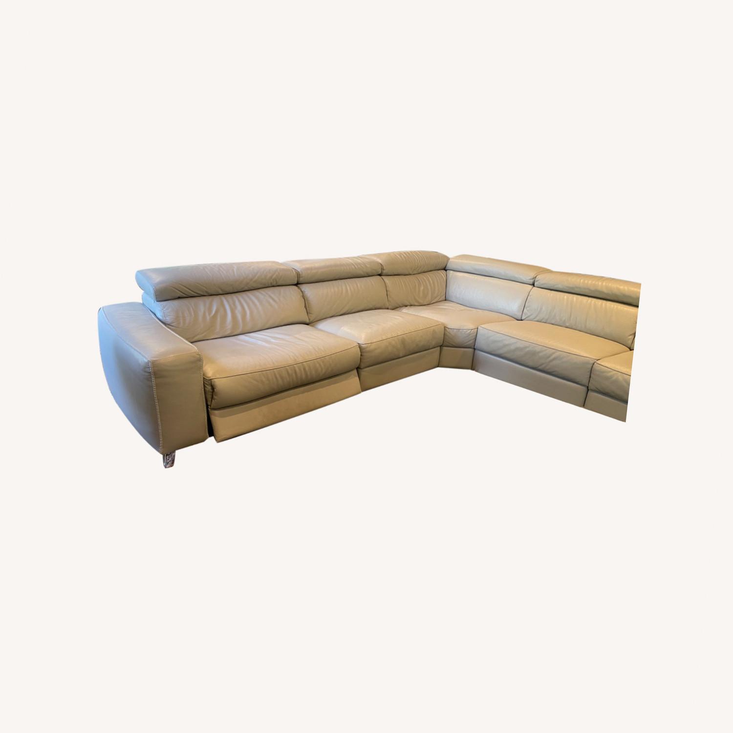 Italian custom Leather Sectional With Recliners - AptDeco