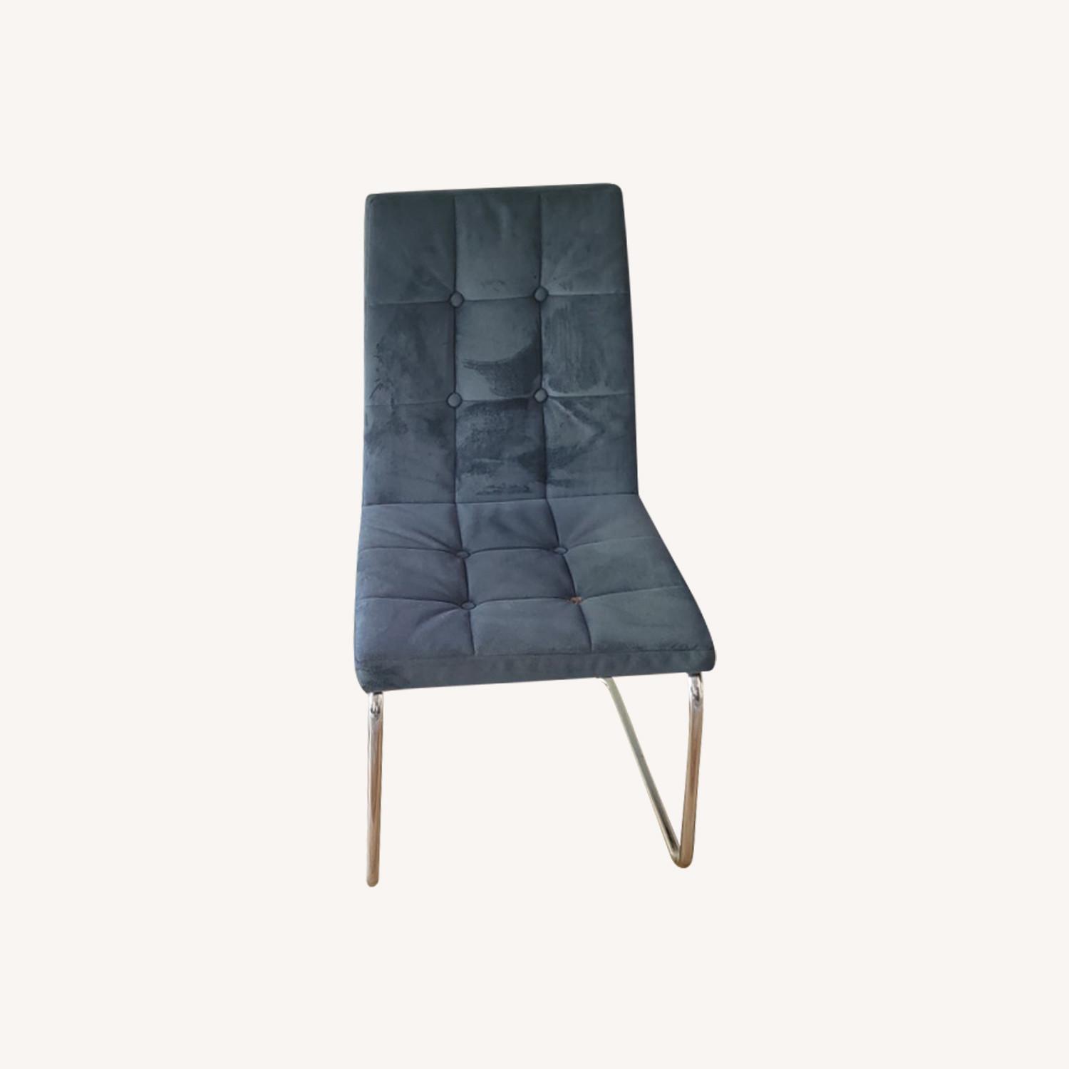 CB2 4 Roya Slate Blue Chairs - AptDeco