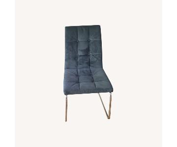 CB2 4 Roya Slate Blue Chairs - AptDeco