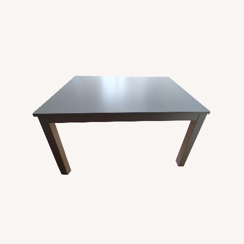 IKEA Square wooden table with 4 matching metal chairs - AptDeco