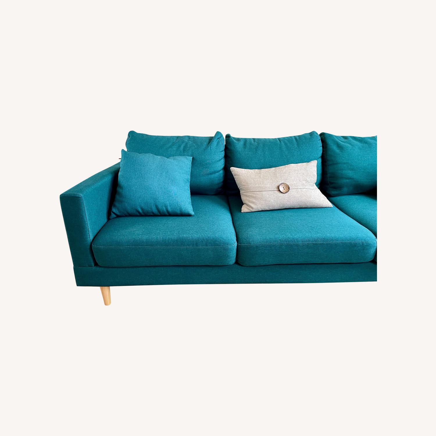 Marine Blue 3 Seater Couch - AptDeco
