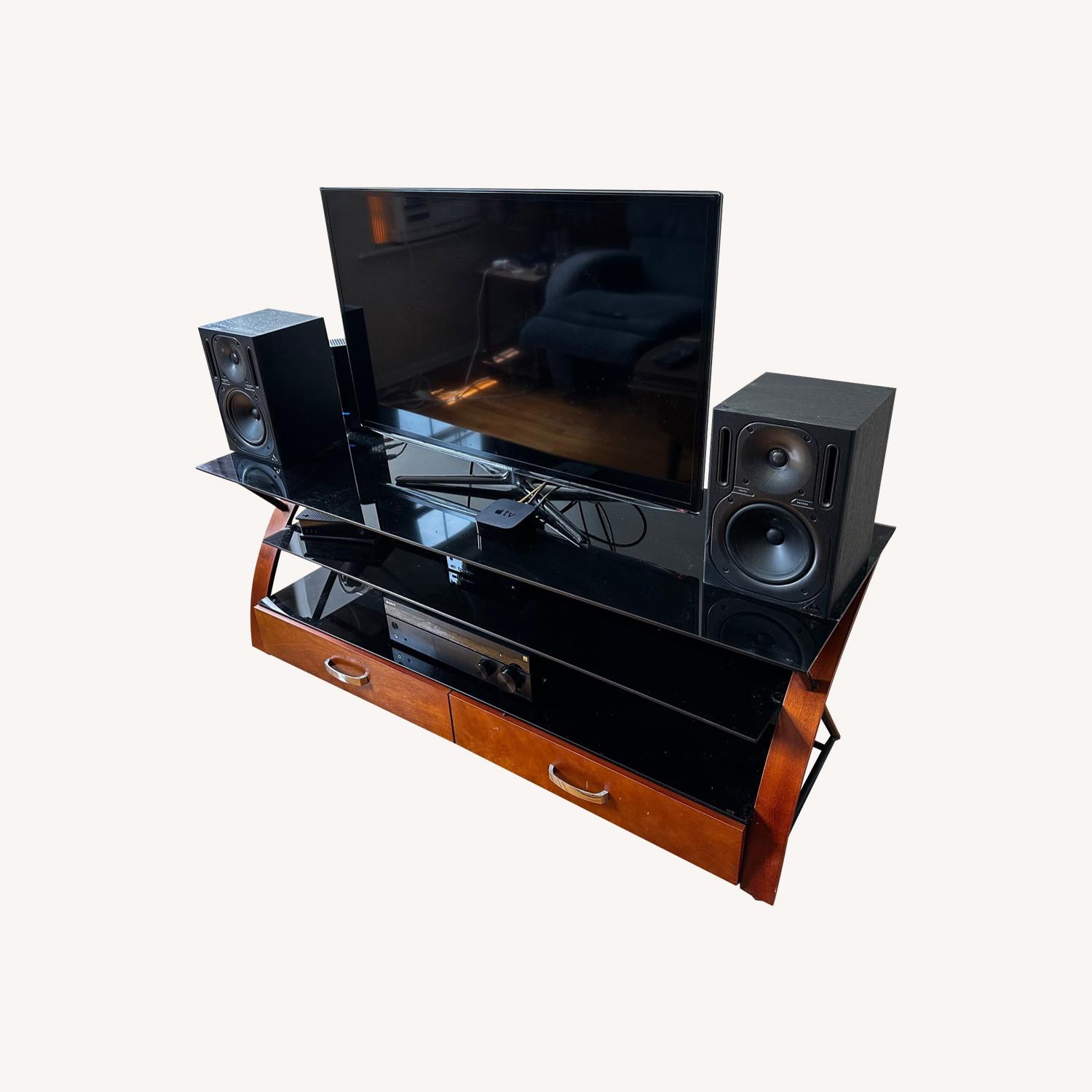 Groovy Glass TV Stand - AptDeco