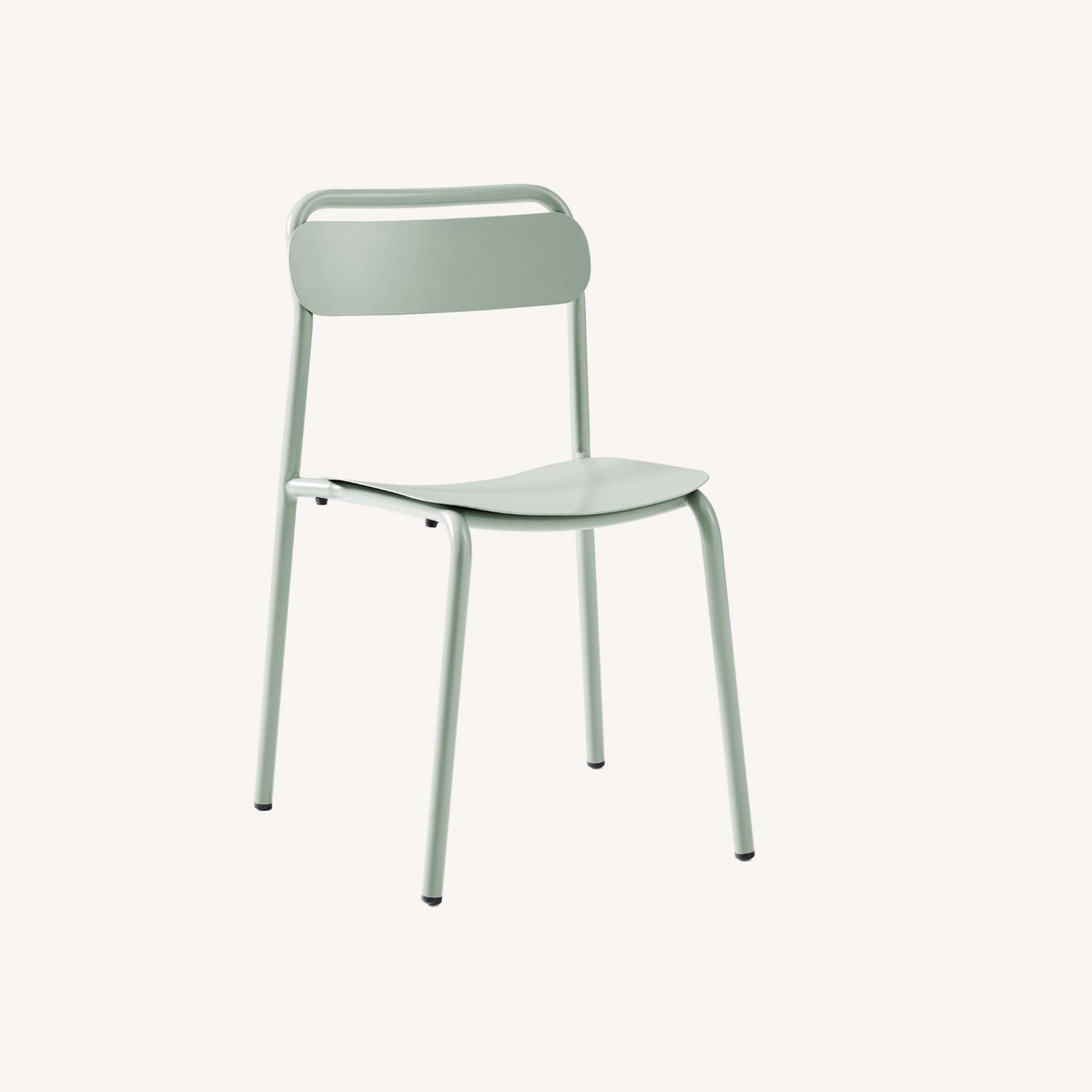 West Elm Outdoor Metal Stacking Dining Chair - AptDeco