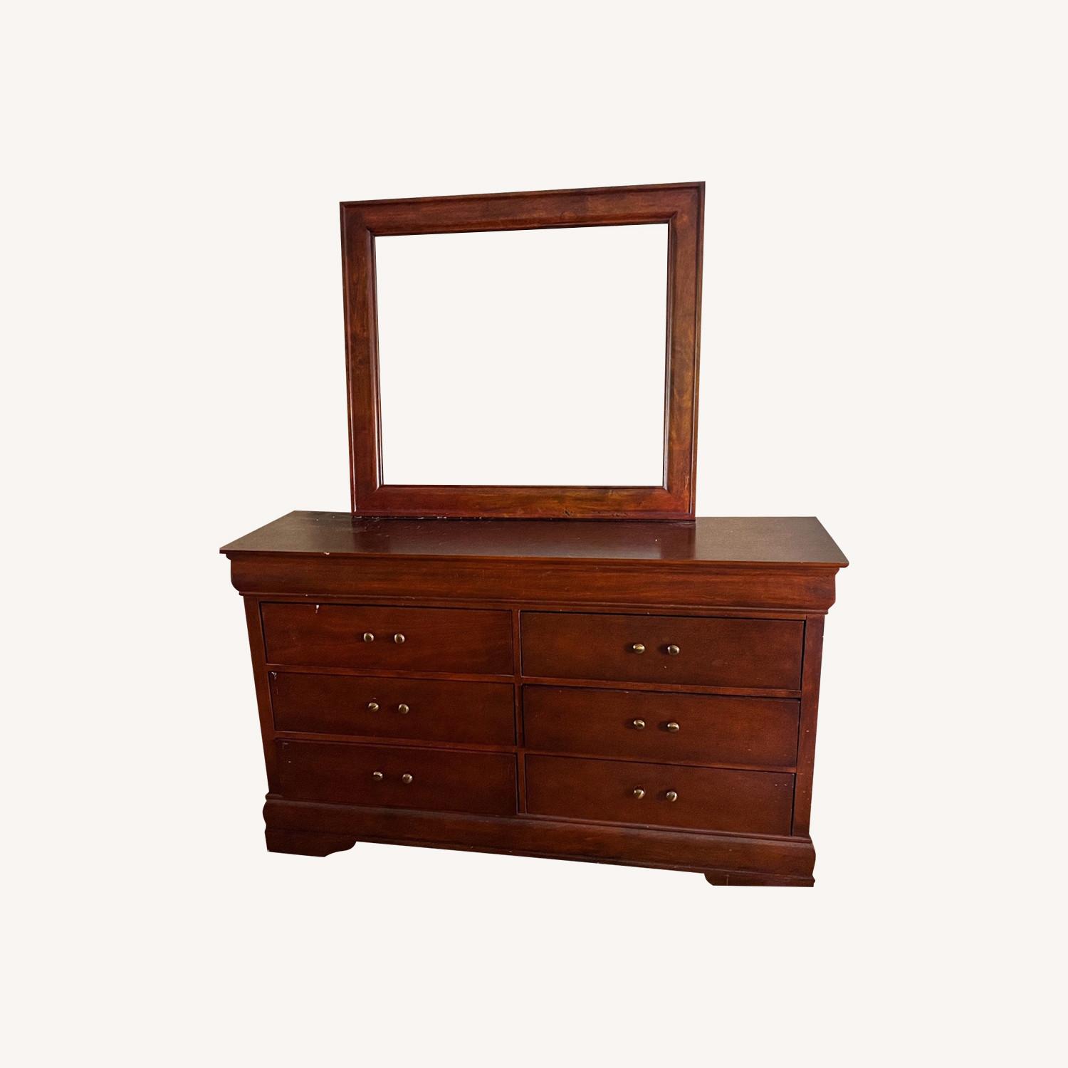 Wood Dresser with Detachable Mirror - AptDeco