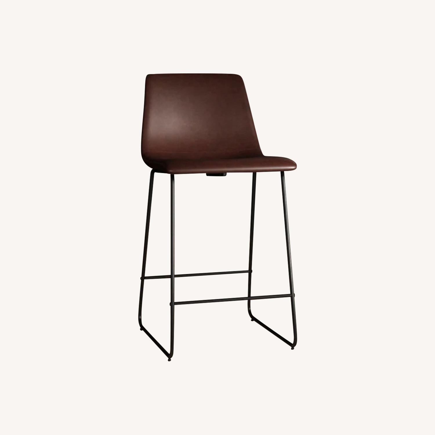 Wayfair Soft Dark Brown Leather Dining Stools - AptDeco