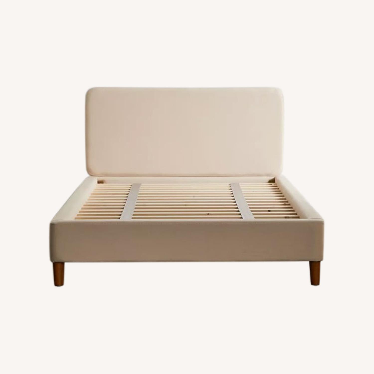 Urban Outfitters Riley Linen Platform Bed - AptDeco