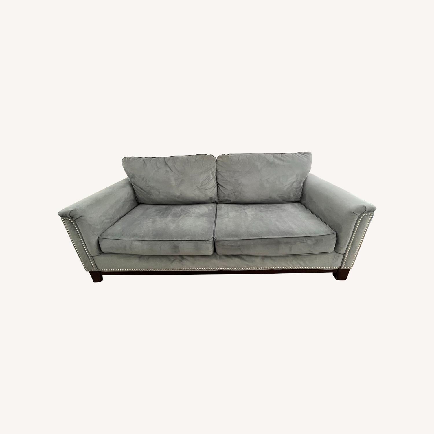 Ashley Furniture Super-comfy Grey/Beige Sofa - AptDeco