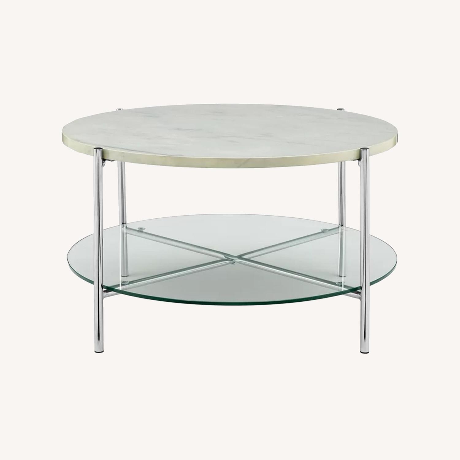 White Marble Table - AptDeco